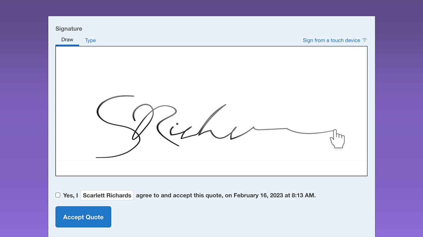 New eSignatures and Acceptance Enhancements – Quotient Blog
